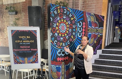 Mural unveiling at SAE Perth represents local Whadjuk women